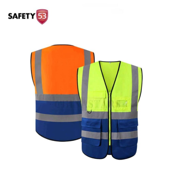 Get The Best Dual color safety vest with pockets In Pakistan | HAC & SONS